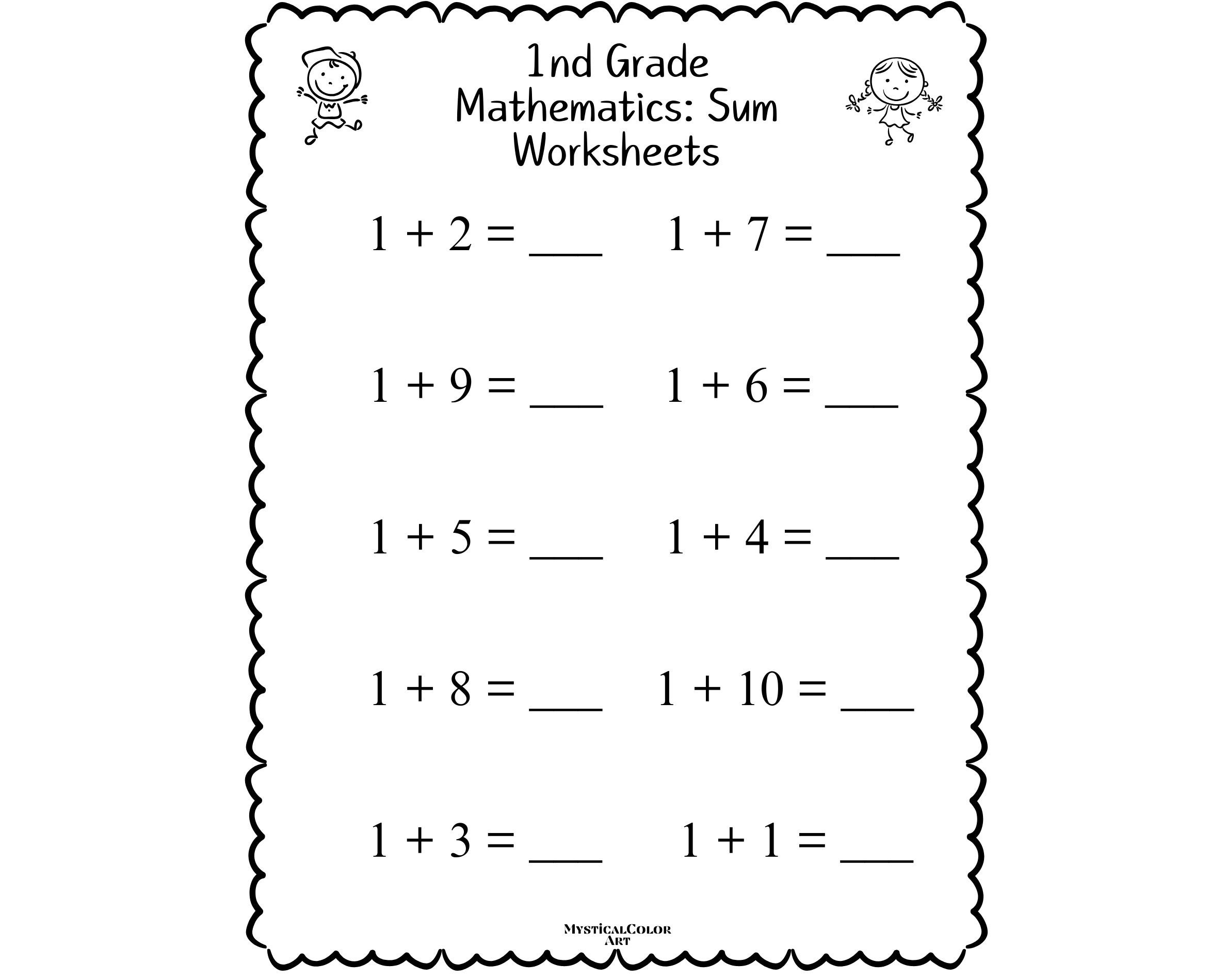 20 Printable Addition Practice Sheets. Numbers 1-10. Preschool-grade 1 ...