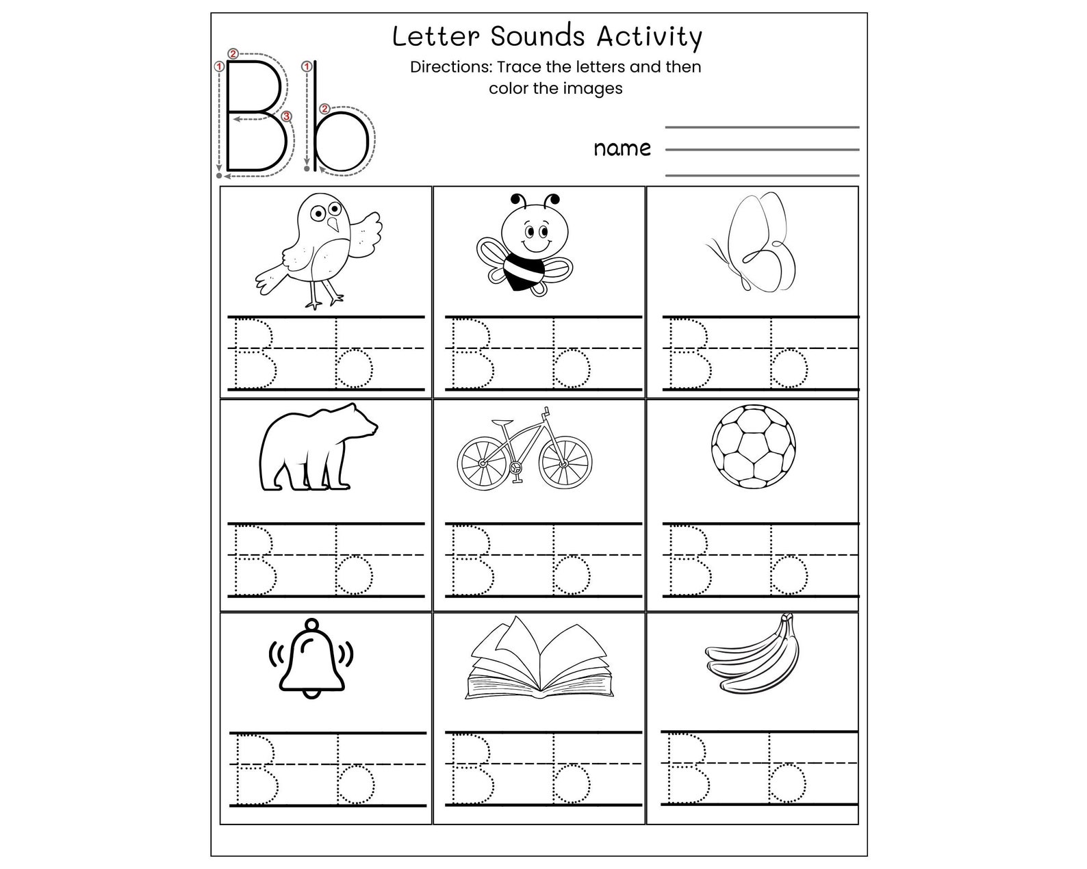 26 Printable Alphabet Letter Sound Practice Sheets. Preschool-kdg ...