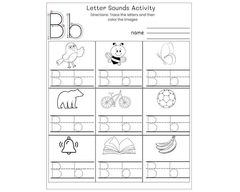 26 Printable Alphabet Letter Sound Practice Sheets. Preschool-kdg ...