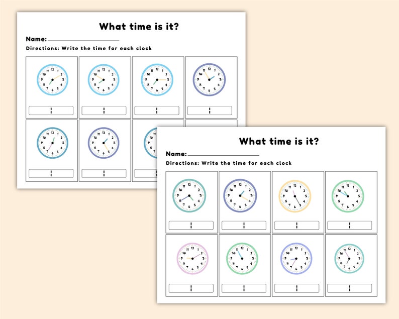 Telling Time Printable Kids Learning Time Time Telling Worksheets ...