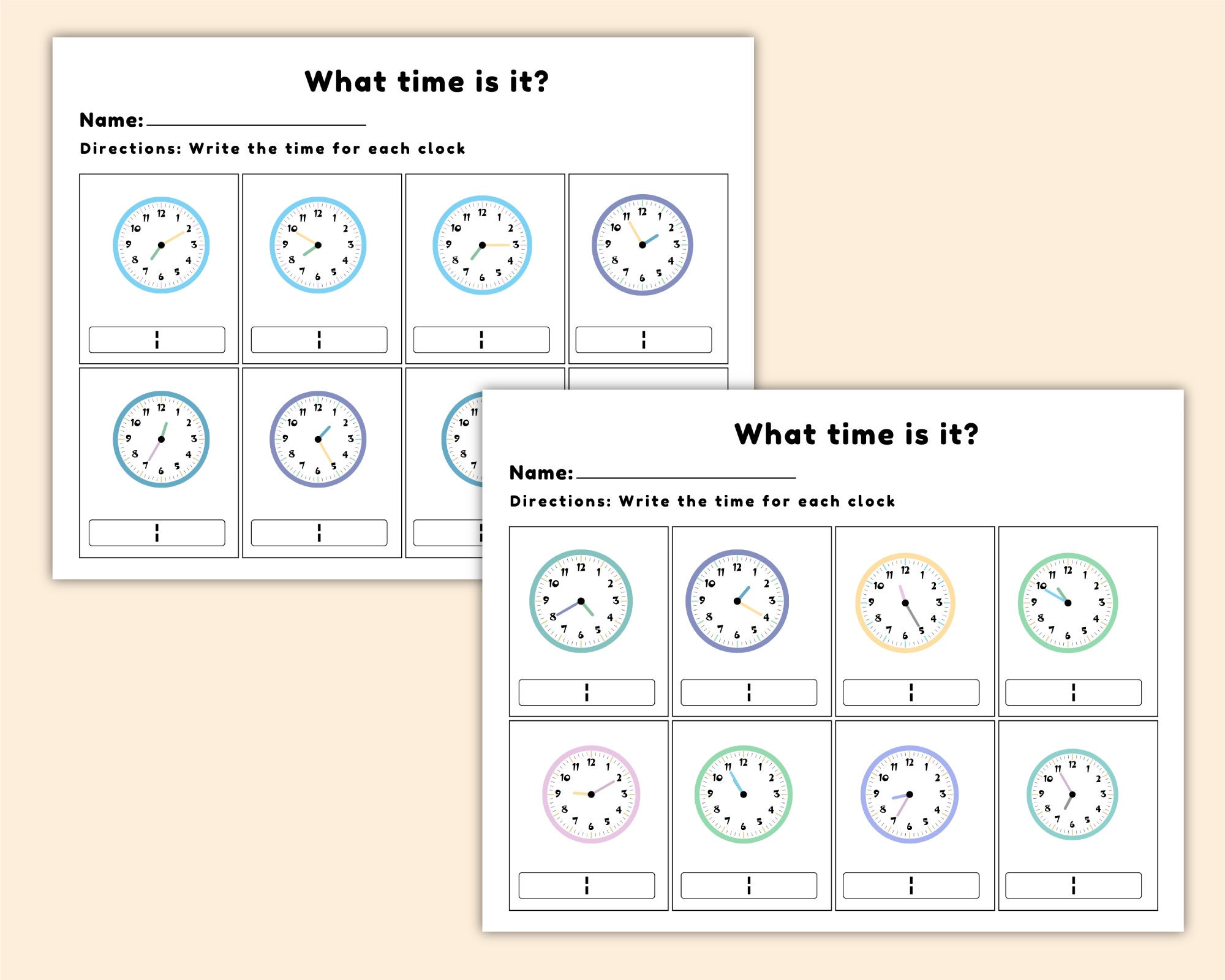 Telling Time Printable Kids Learning Time Time Telling Worksheets ...