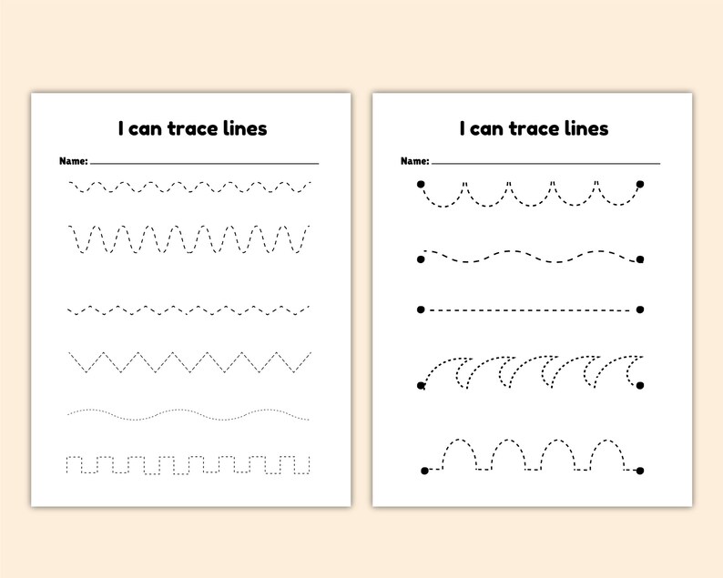 Kindergarten Line Tracing Worksheets Kids Line Tracing Preschool Line ...