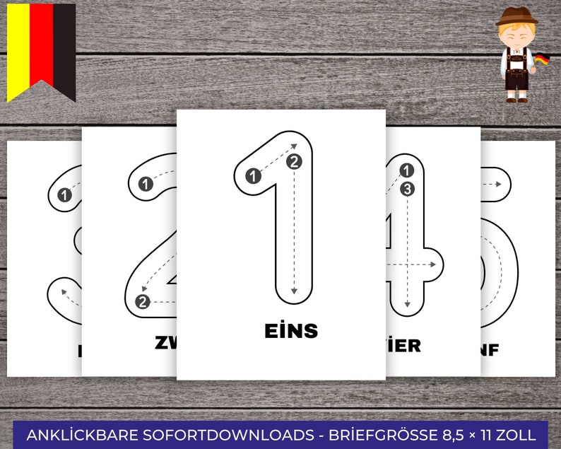 Vorschul-arbeitsblatt Zum Nachzeichnen Von Zahlen, Handschriftübungen ...
