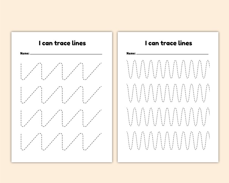 Kindergarten Line Tracing Worksheets Kids Line Tracing Preschool Line ...
