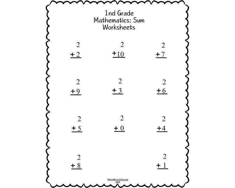 20 Printable Addition Practice Sheets. Numbers 1-10. Preschool-grade 1 ...