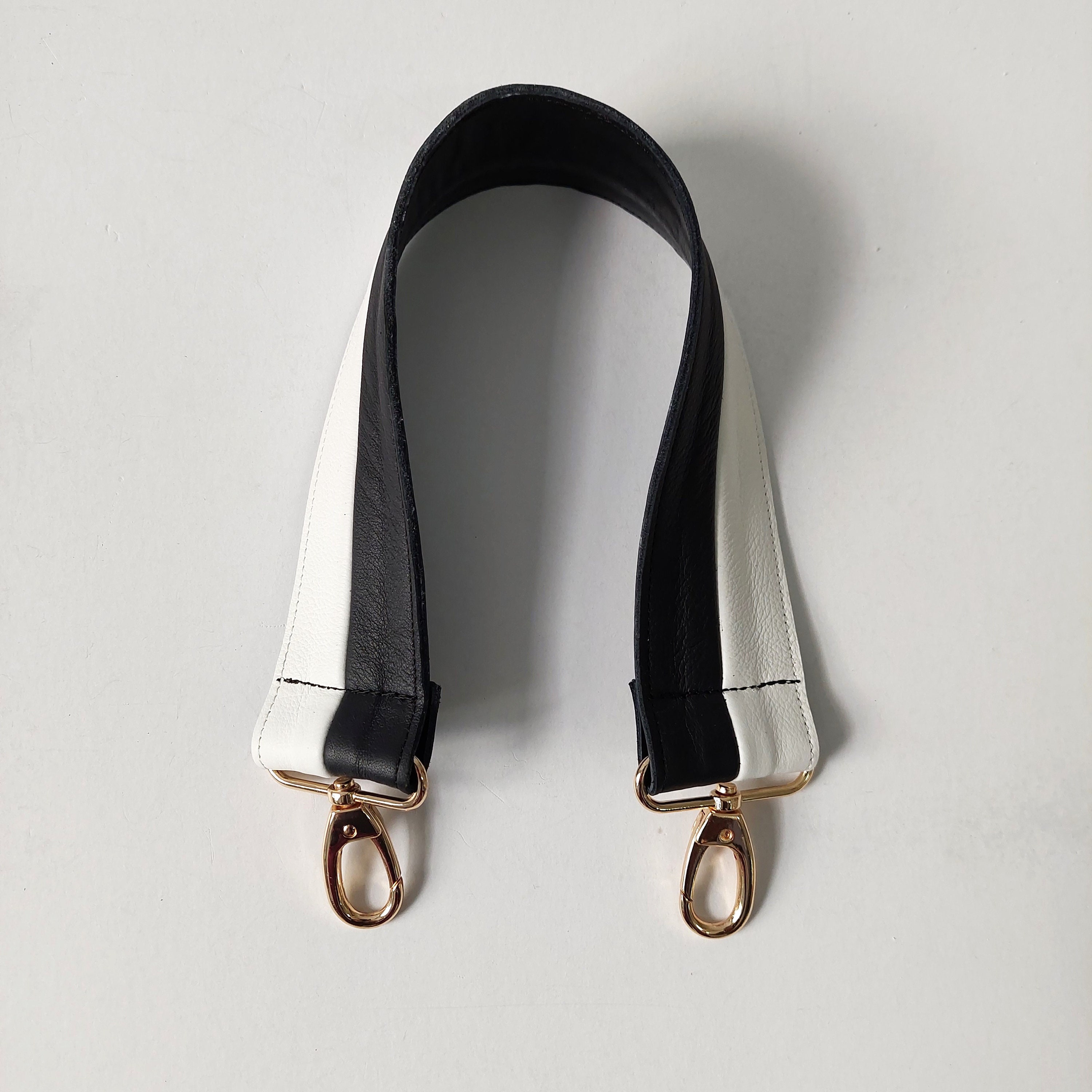 Wide Leather Shoulder Strap: Two-color Bag Handle, Removable Purse ...