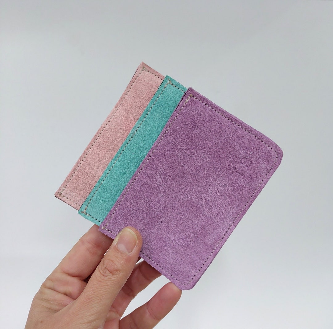 Suede Leather Card Case / Personalised Card Case / Leather Card Holder ...