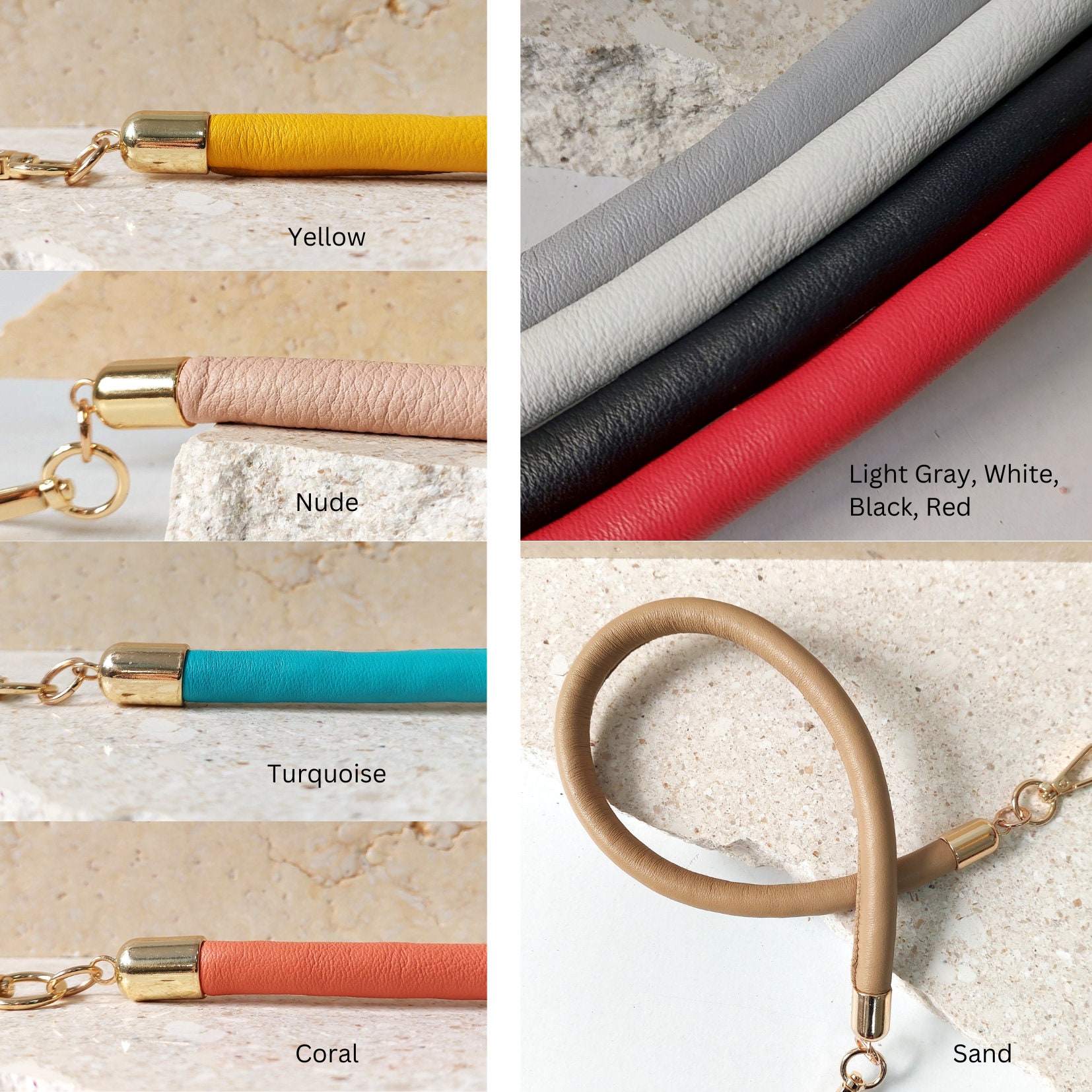 Round Bag's Leather Handle, Round Leather Strap, Handle for Purse ...