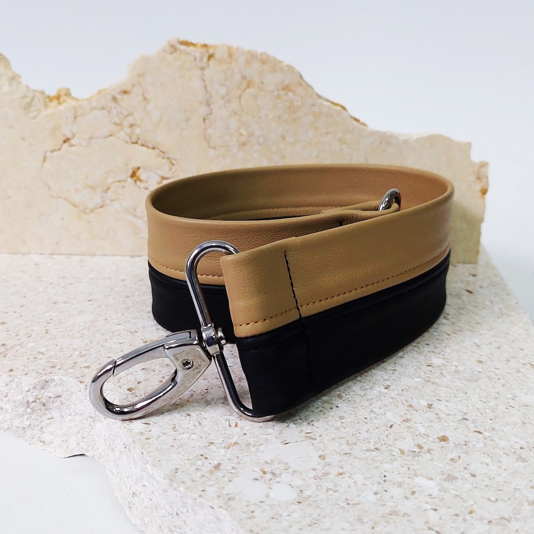 Wide Leather Shoulder Strap, Two Color Strap, Leather Bag's Handle ...