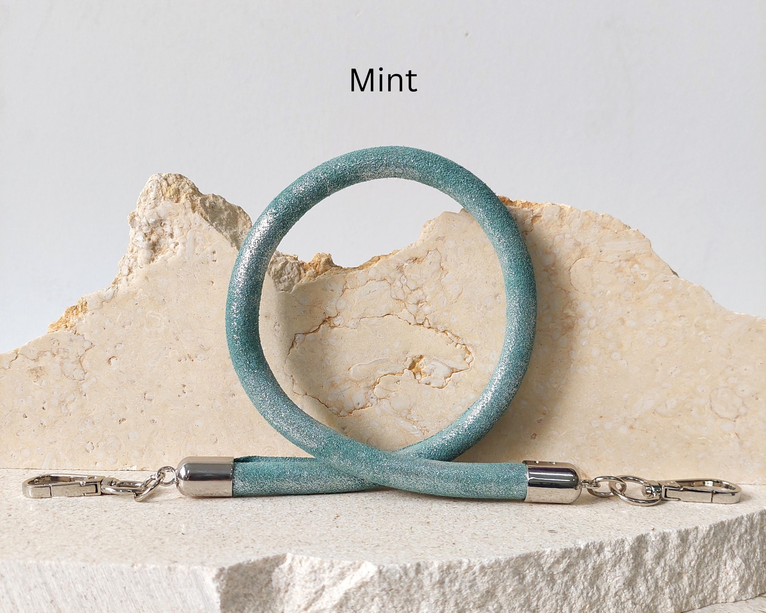 Round Bag's Metallic Leather Handle, Round Leather Strap, Handle for ...