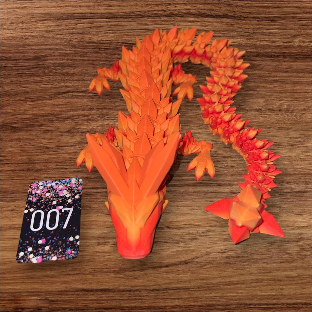 3D Printed Crystal Dragon, 3d Printed Fidget, Sensory Toy, Articulated ...