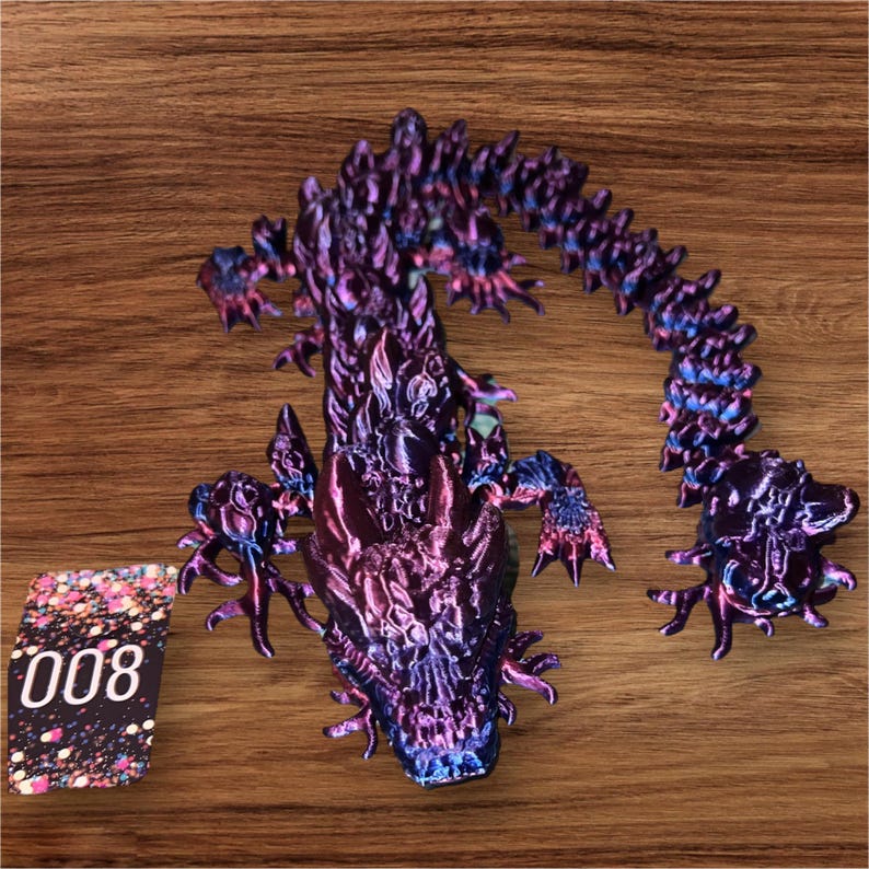 3D Printed Infested Dragon, Unique, 2 Feet Long, Articulated, Sensory ...