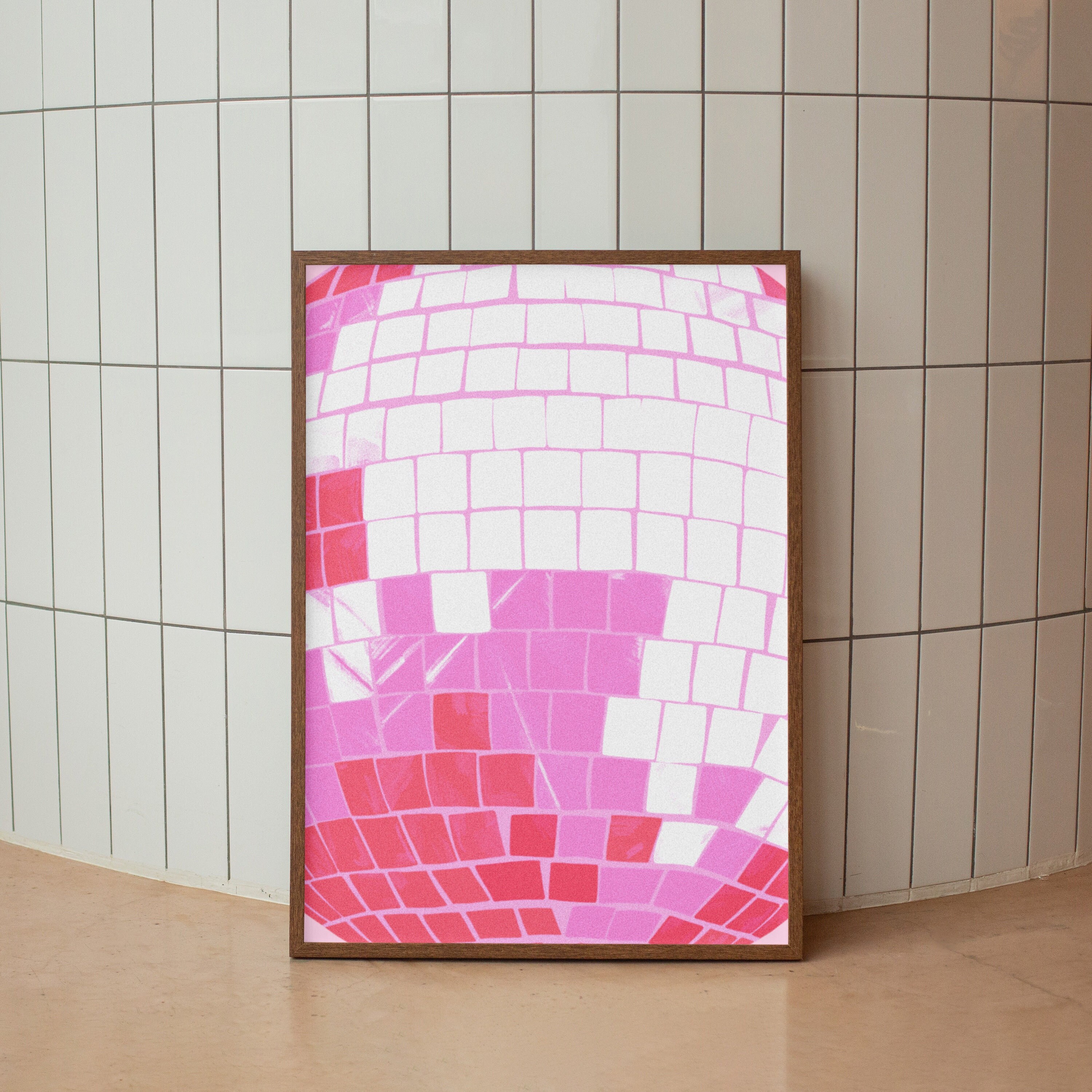 Poster Pink Mirror Ball - Etsy