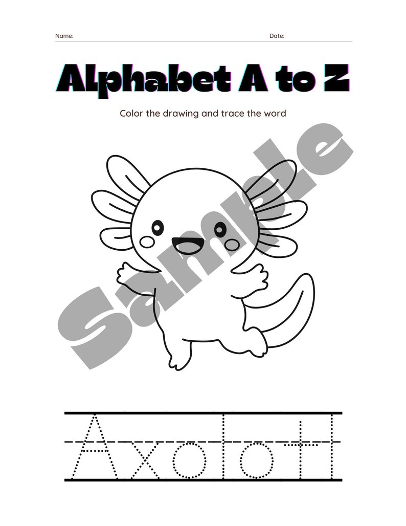 A to Z Coloring Book for Kids - Etsy