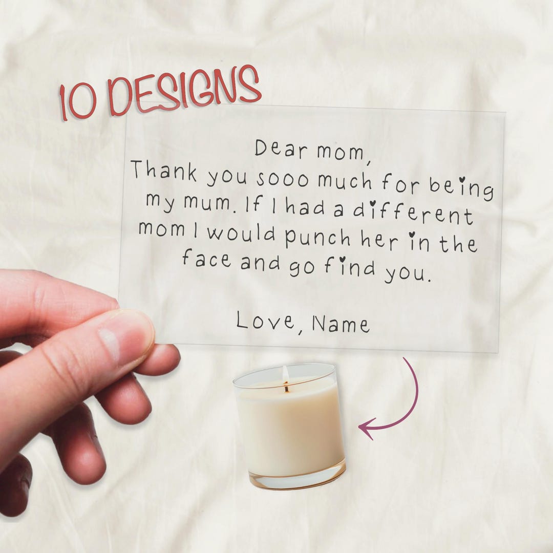 Custom Mother’s Day Candle Sticker Labels | Funny & Rude Letter ...