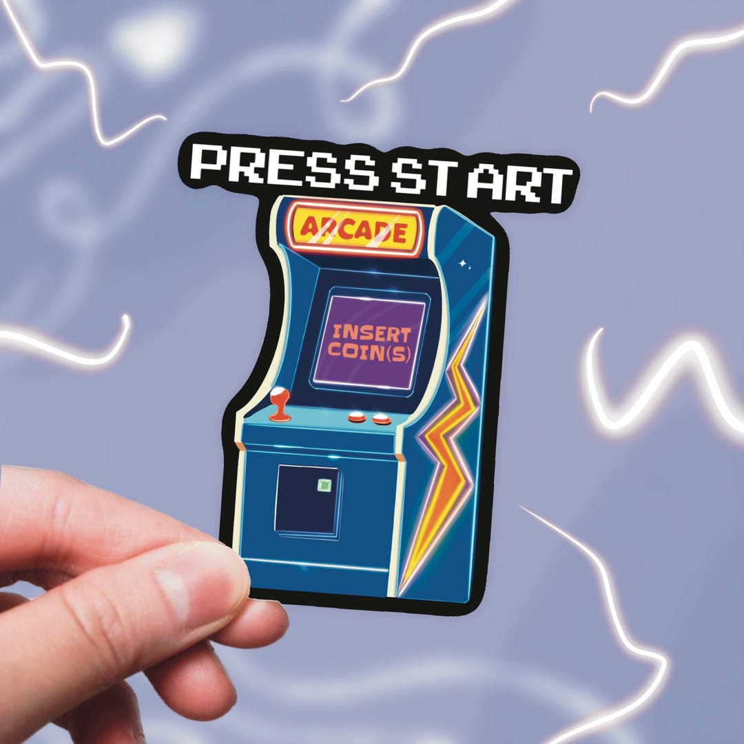 Arcade Machine Vinyl Sticker Retro Gamer Waterproof Controller Stickers ...