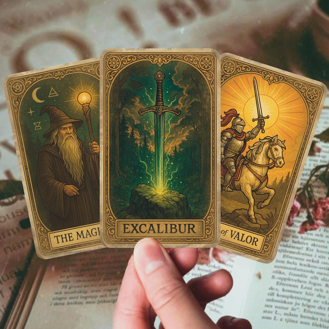 Magical Set of 3 Stickers Medieval Tarot Card Stickers Fantasy Magical ...