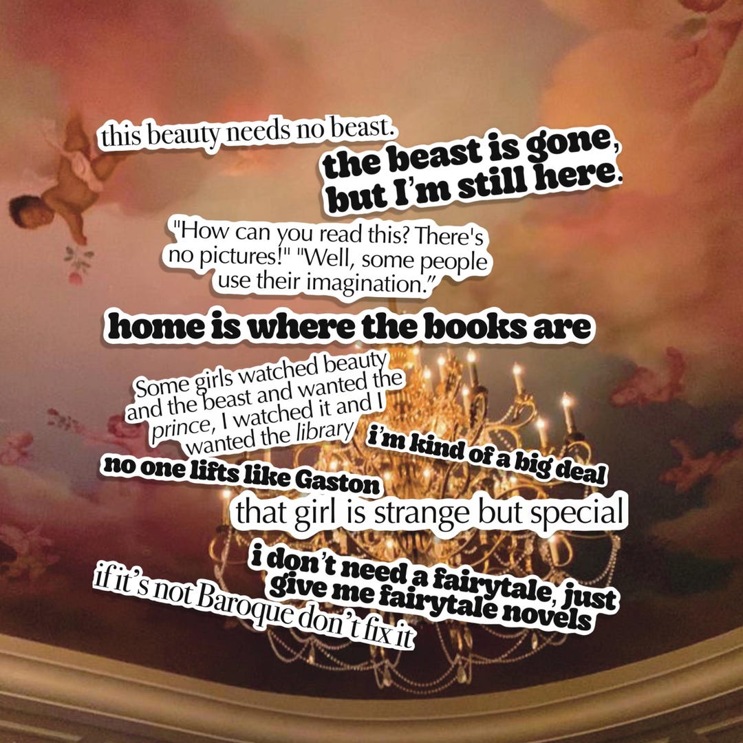 Beauty and the Beast Inspired Quotes Sticker Bundle Sarcastic Words ...