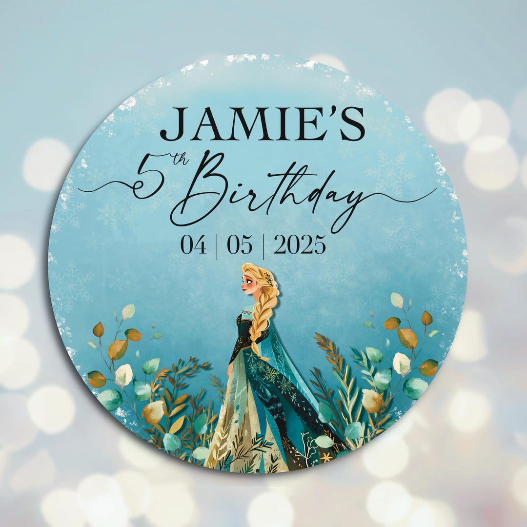 Frozen Birthday Sticker | Elsa Party Invitation | Custom Princess Tag ...