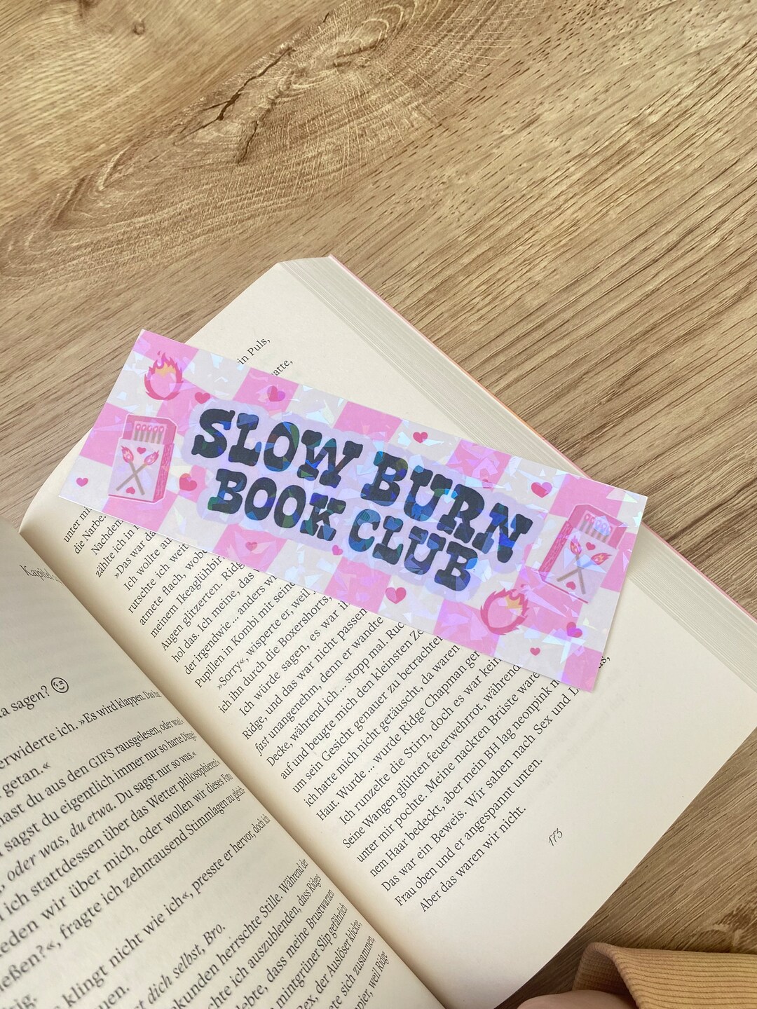 Slow Burn Book Club Bookmark | Paper and Vinyl Glitter Bookmark | Gift ...