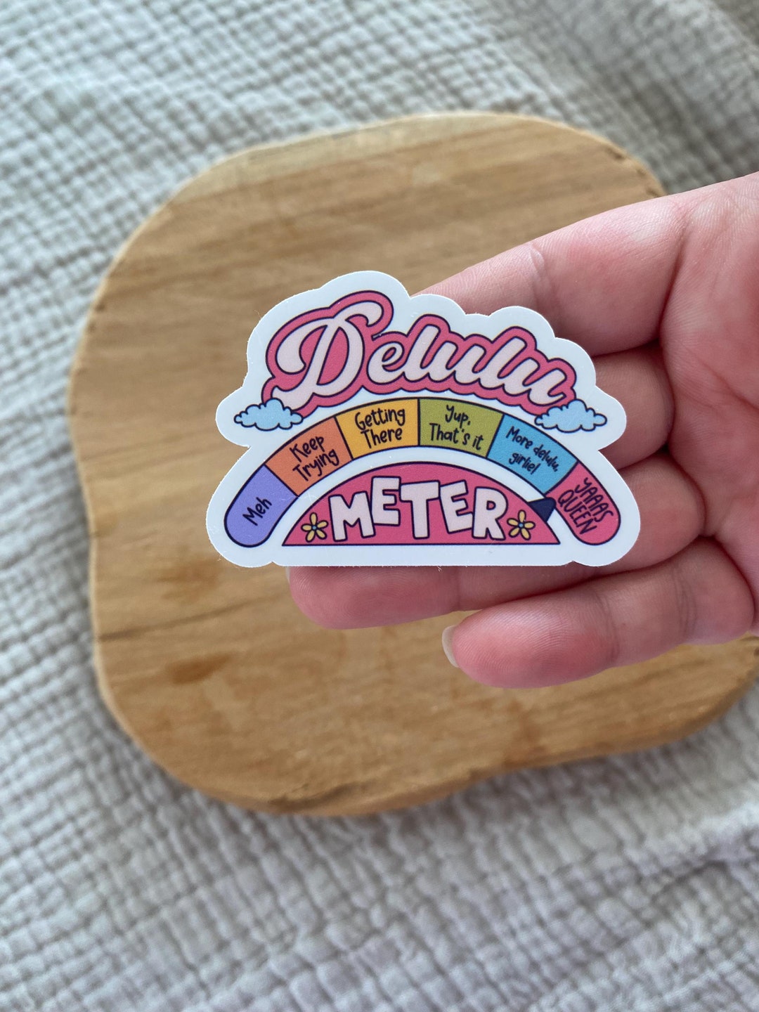 Delulu Meter Stickers Tiktok Trend Vinyl Sticker Vinyl Stickers Tarot ...