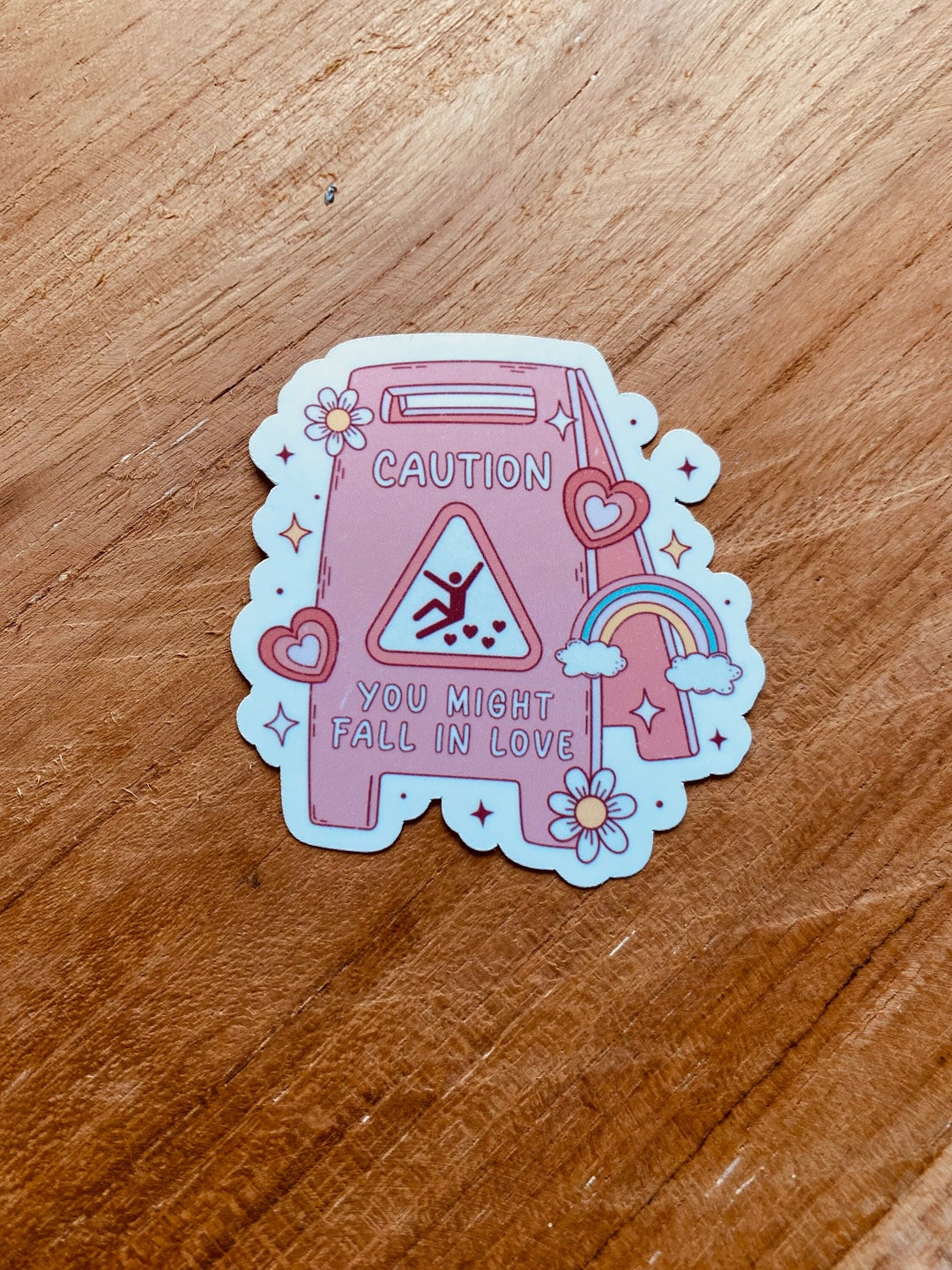 Caution, You Might Fall in Love Funny Stickers Vinyl Stickers Ironic ...