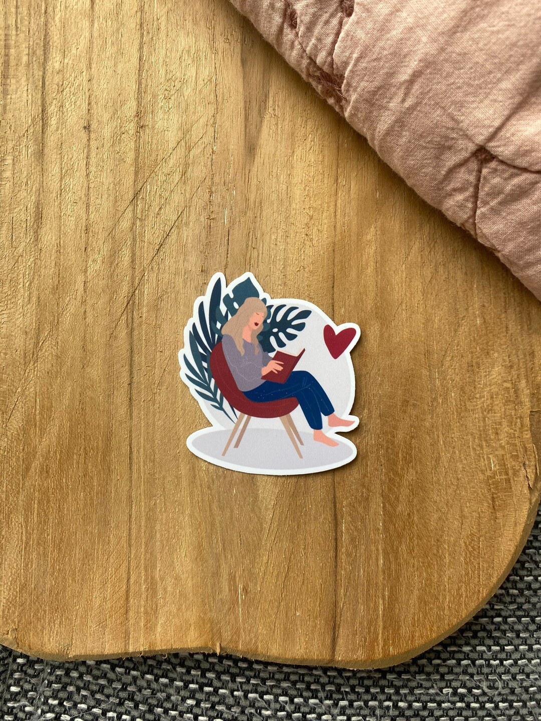 Sticker Reading Girl Vinyl Stickers Gift for Book Lovers Book Stickers ...