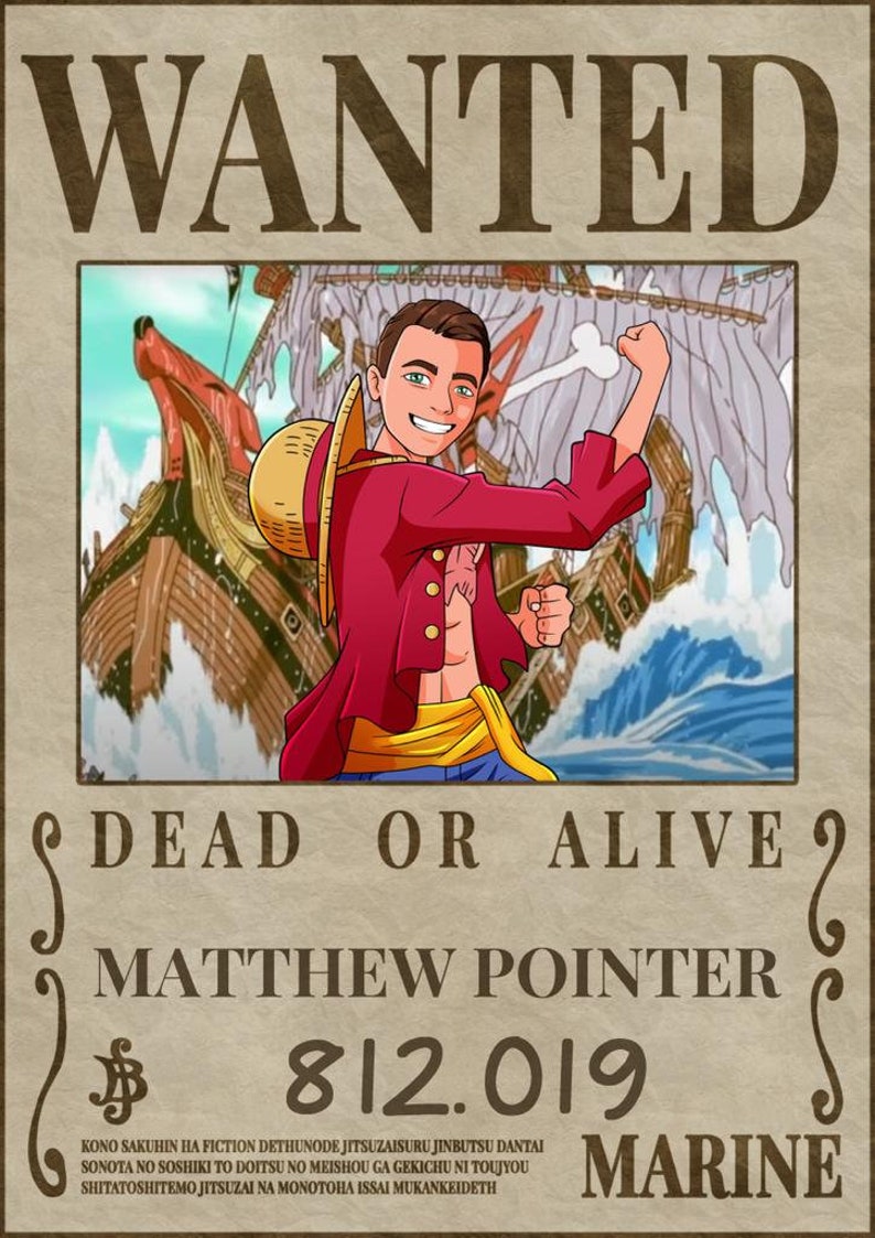 Anime Wanted Poster Fully Custom Wanted Poster You in Pirate - Etsy Canada