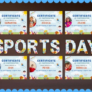 Certificate Template Editable, Sports Day Award, School Editable CANVA ...