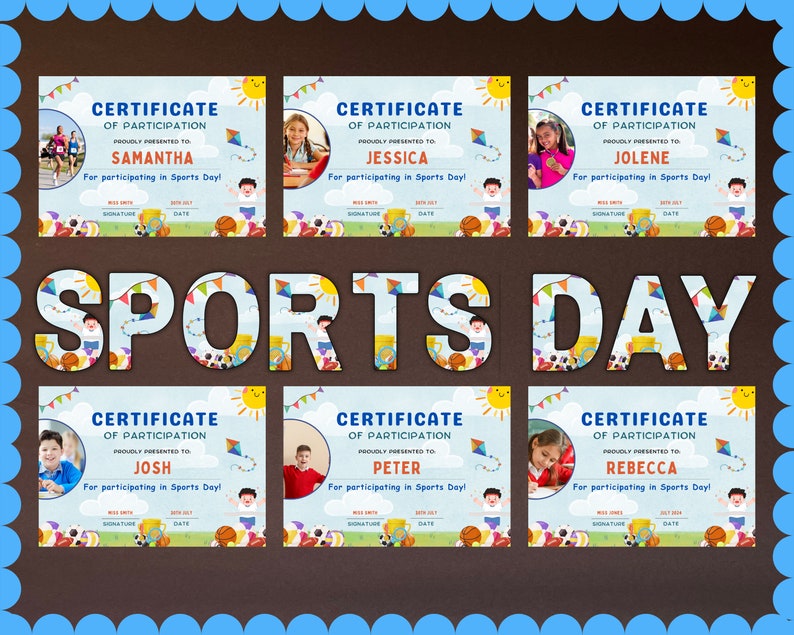 Certificate Template Editable, Sports Day Award, School Editable CANVA ...