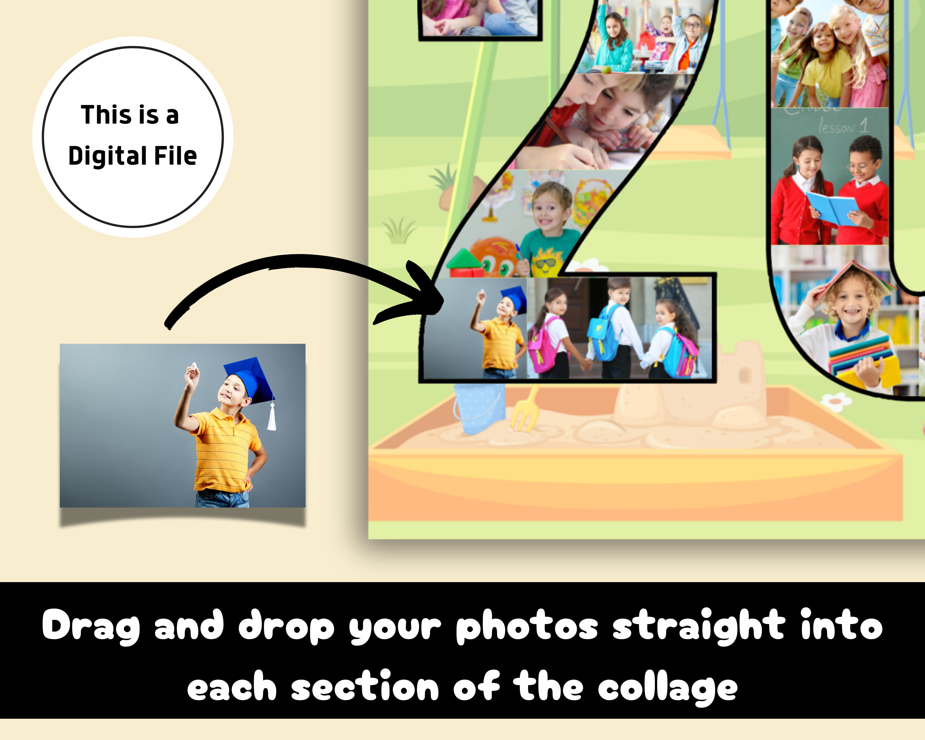 Graduation Collage Template, Class of 2024 Canva Drag and Drop Template ...