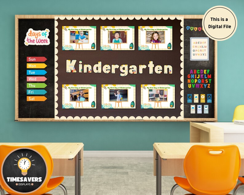 First Day of Kindergarten Editable Template, School Class CANVA ...