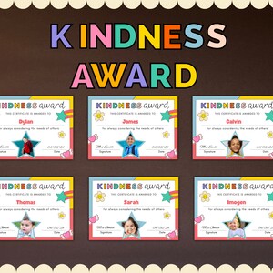 Certificate Template Editable, Kindness Award, School Class CANVA ...