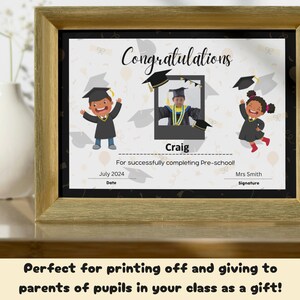 Certificate Template Editable, Pre-school Graduation Award, School ...