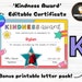 Certificate Template Editable, Kindness Award, School Class CANVA ...