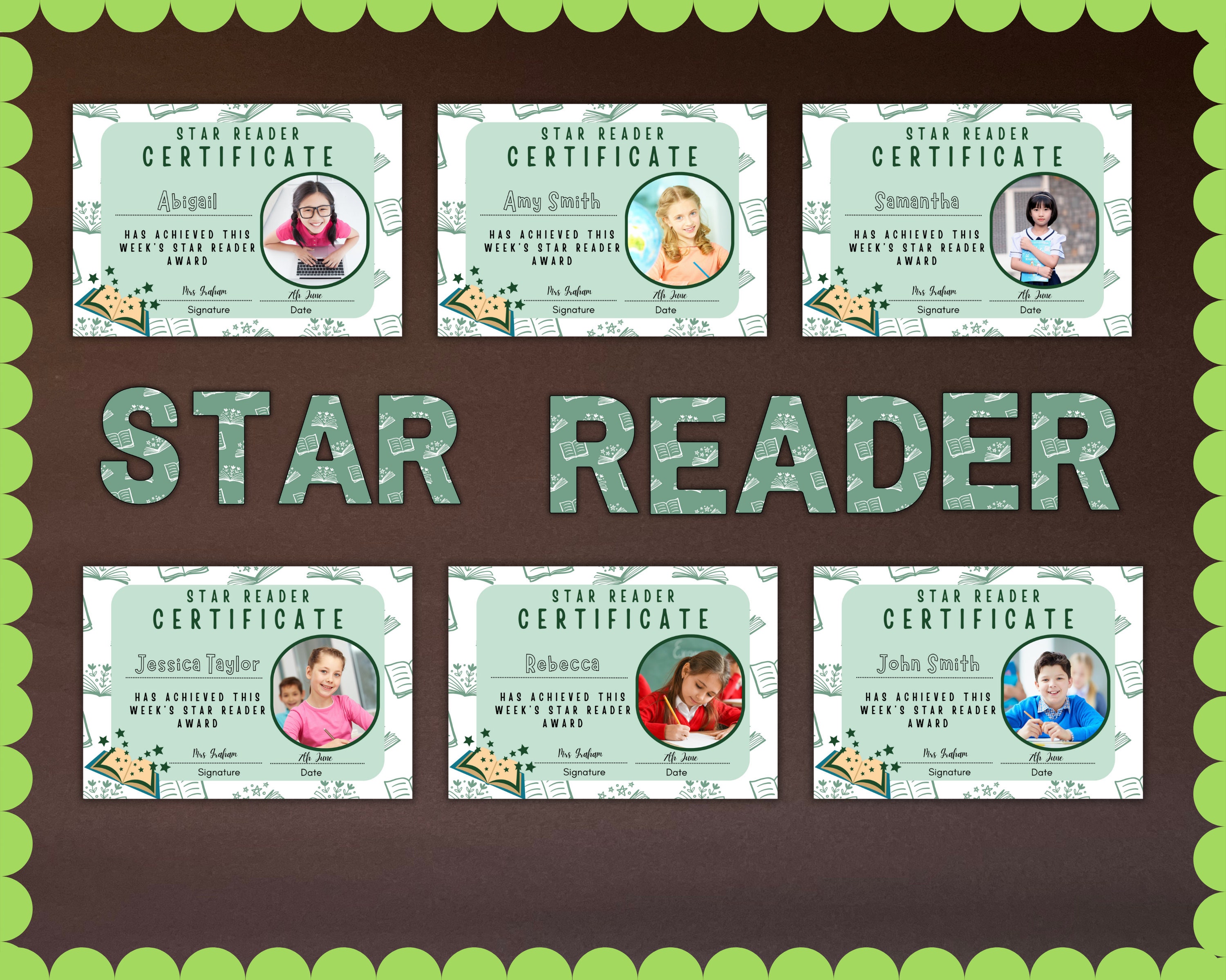 Certificate Template Editable, Reading Award, School Class CANVA ...