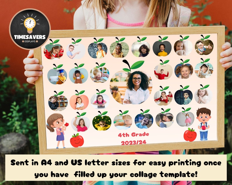 Pupil Class Photo Collage Template, Teacher Gift Digital Download ...