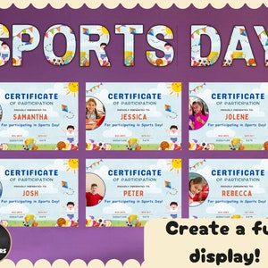 Certificate Template Editable, Sports Day Award, School Editable CANVA ...