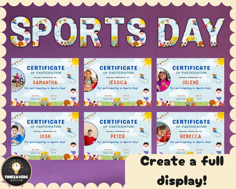 Certificate Template Editable, Sports Day Award, School Editable CANVA ...