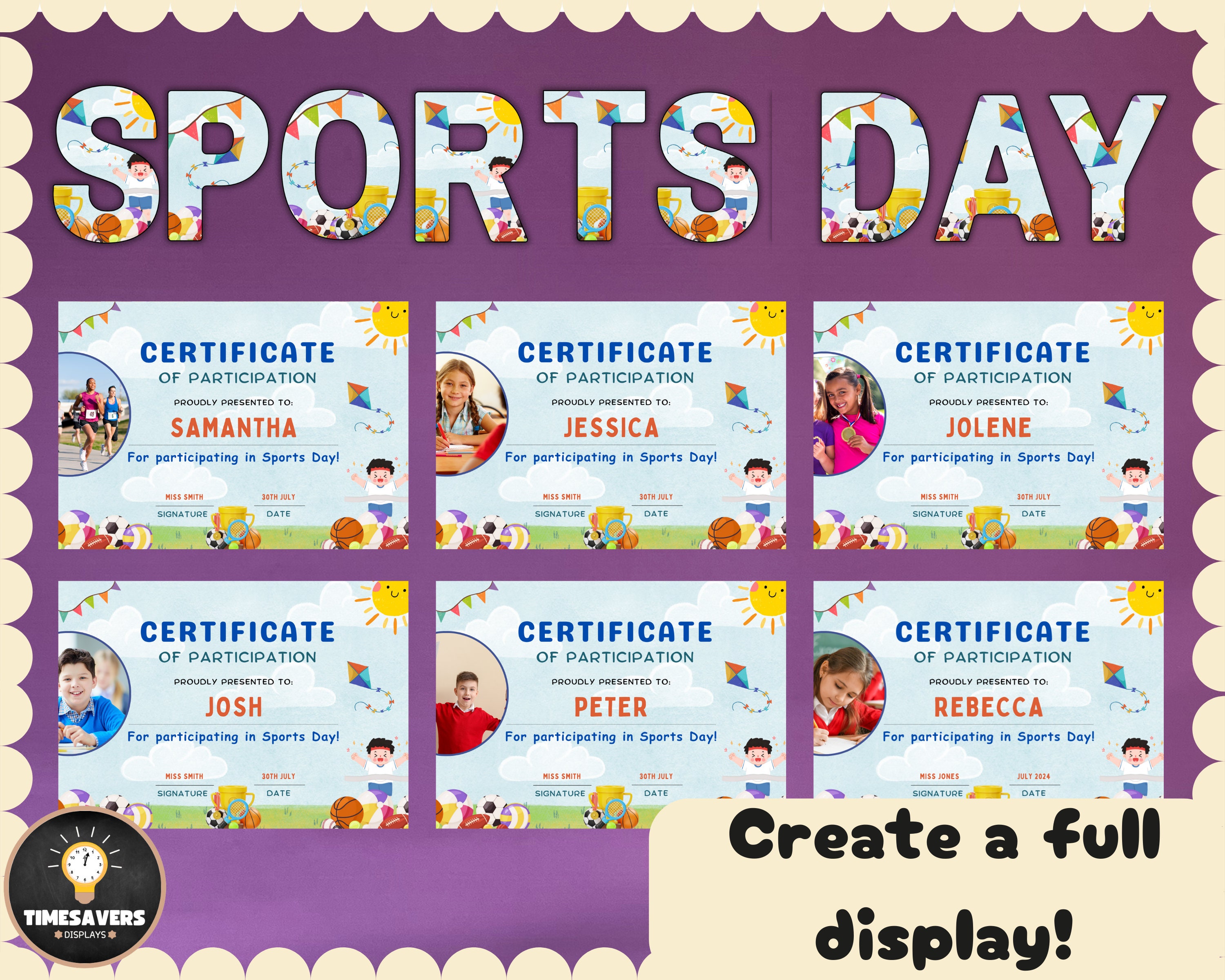 Certificate Template Editable, Sports Day Award, School Editable CANVA ...