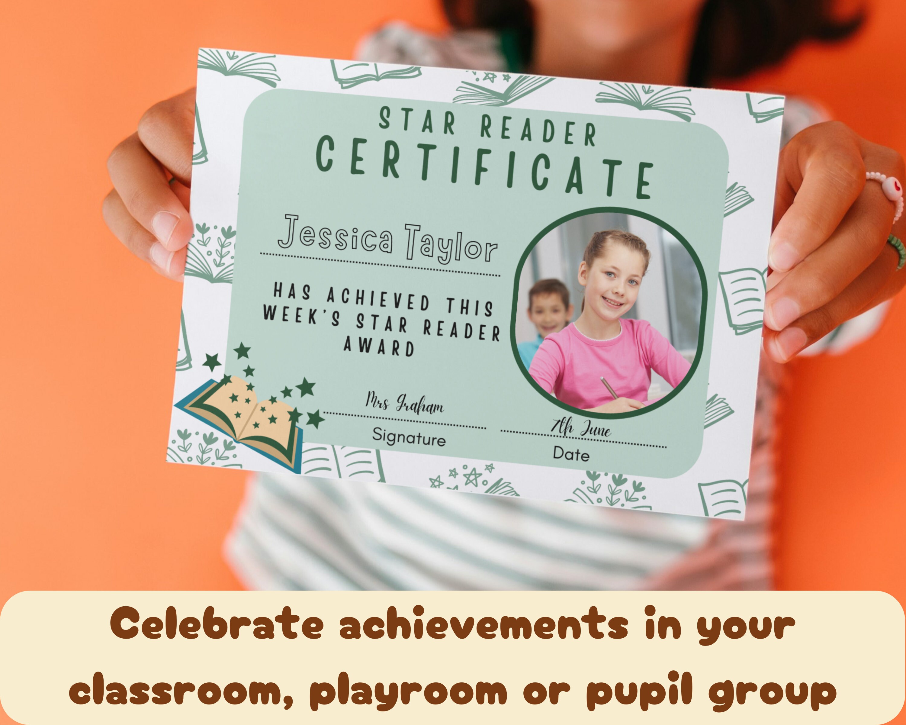 Certificate Template Editable, Reading Award, School Class CANVA ...