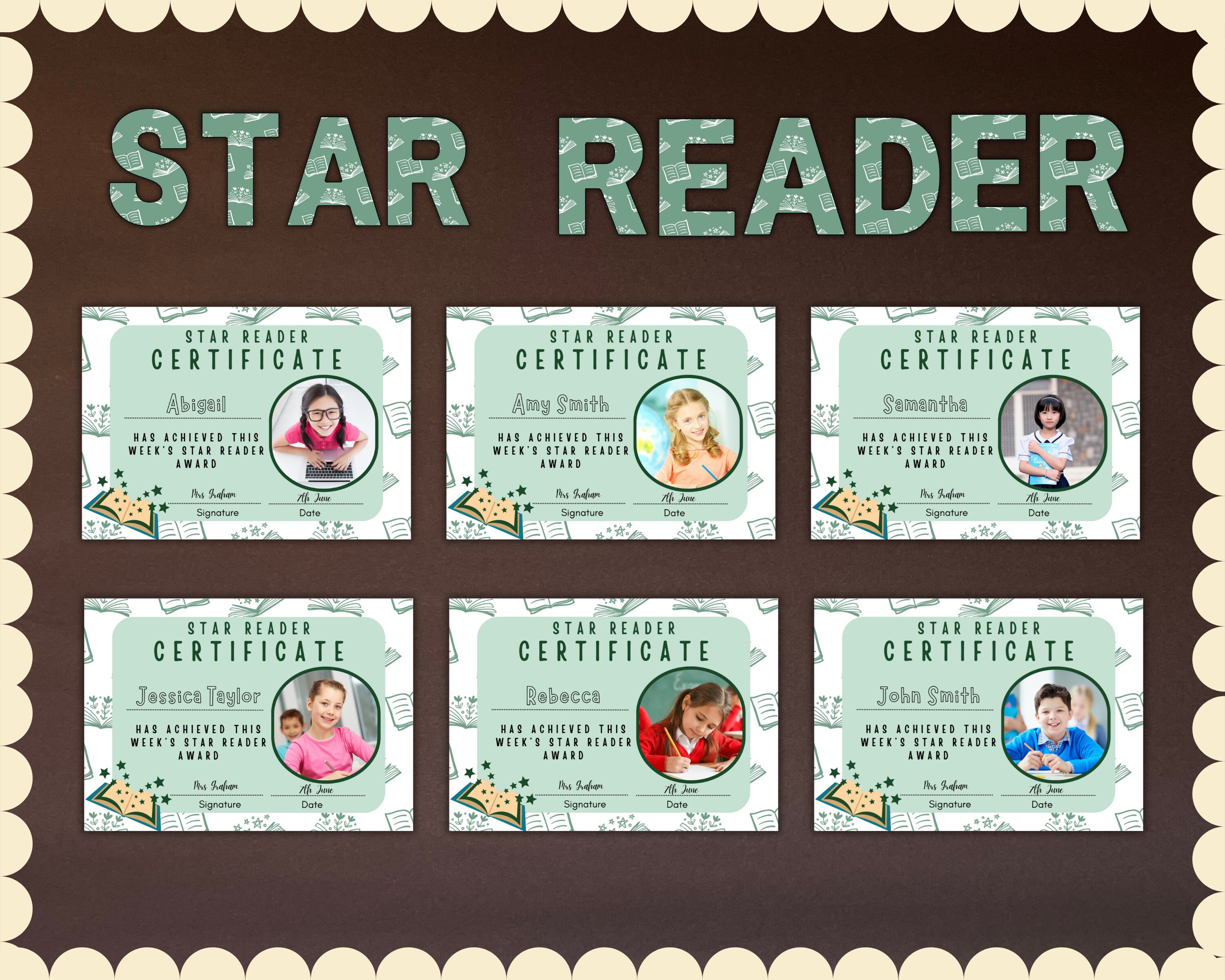 Certificate Template Editable, Reading Award, School Class CANVA ...