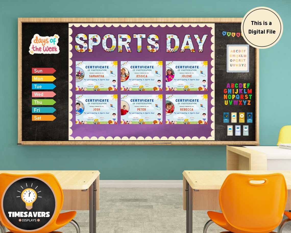 Certificate Template Editable, Sports Day Award, School Editable CANVA ...