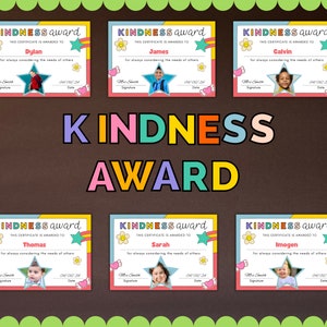 Certificate Template Editable, Kindness Award, School Class CANVA ...