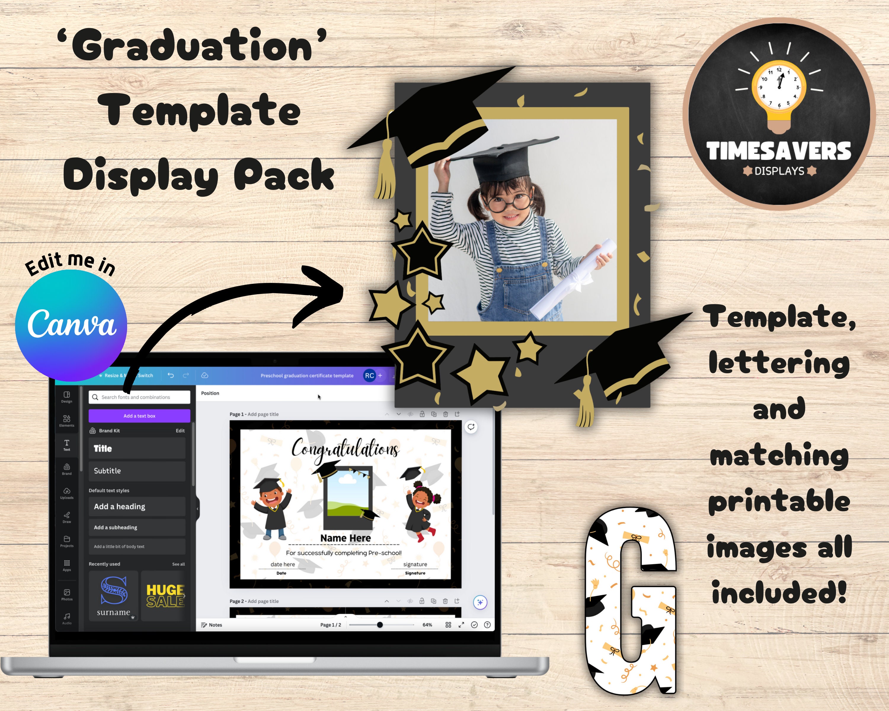 Editable Classroom Graduation Display, Printable Classroom Displays ...