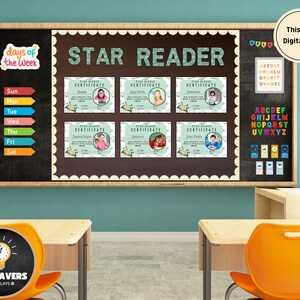 Certificate Template Editable, Reading Award, School Class CANVA ...