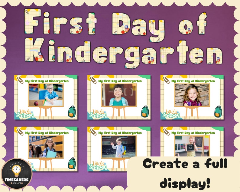 First Day of Kindergarten Editable Template, School Class CANVA ...