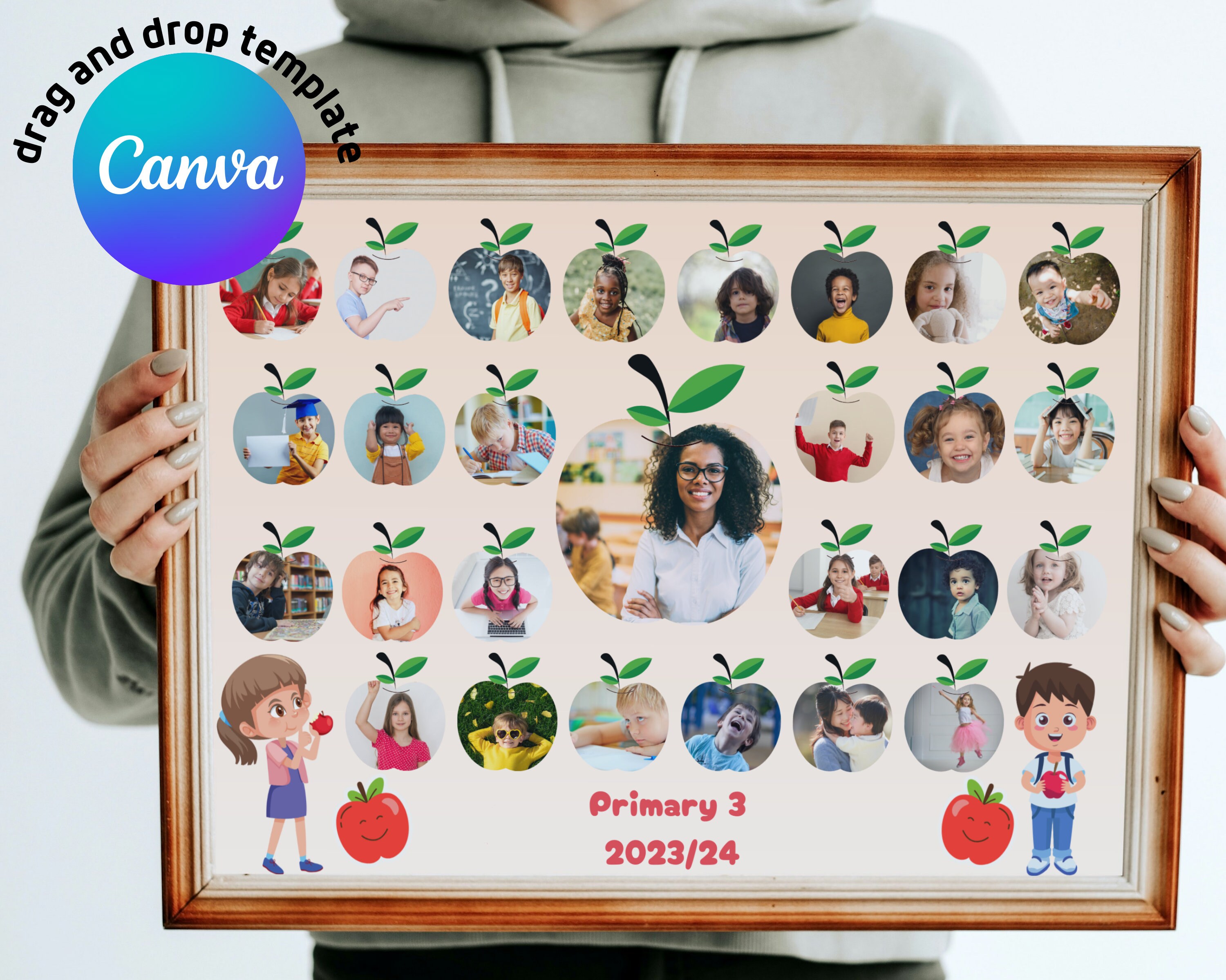 Pupil Class Photo Collage Template, Teacher Gift Digital Download ...