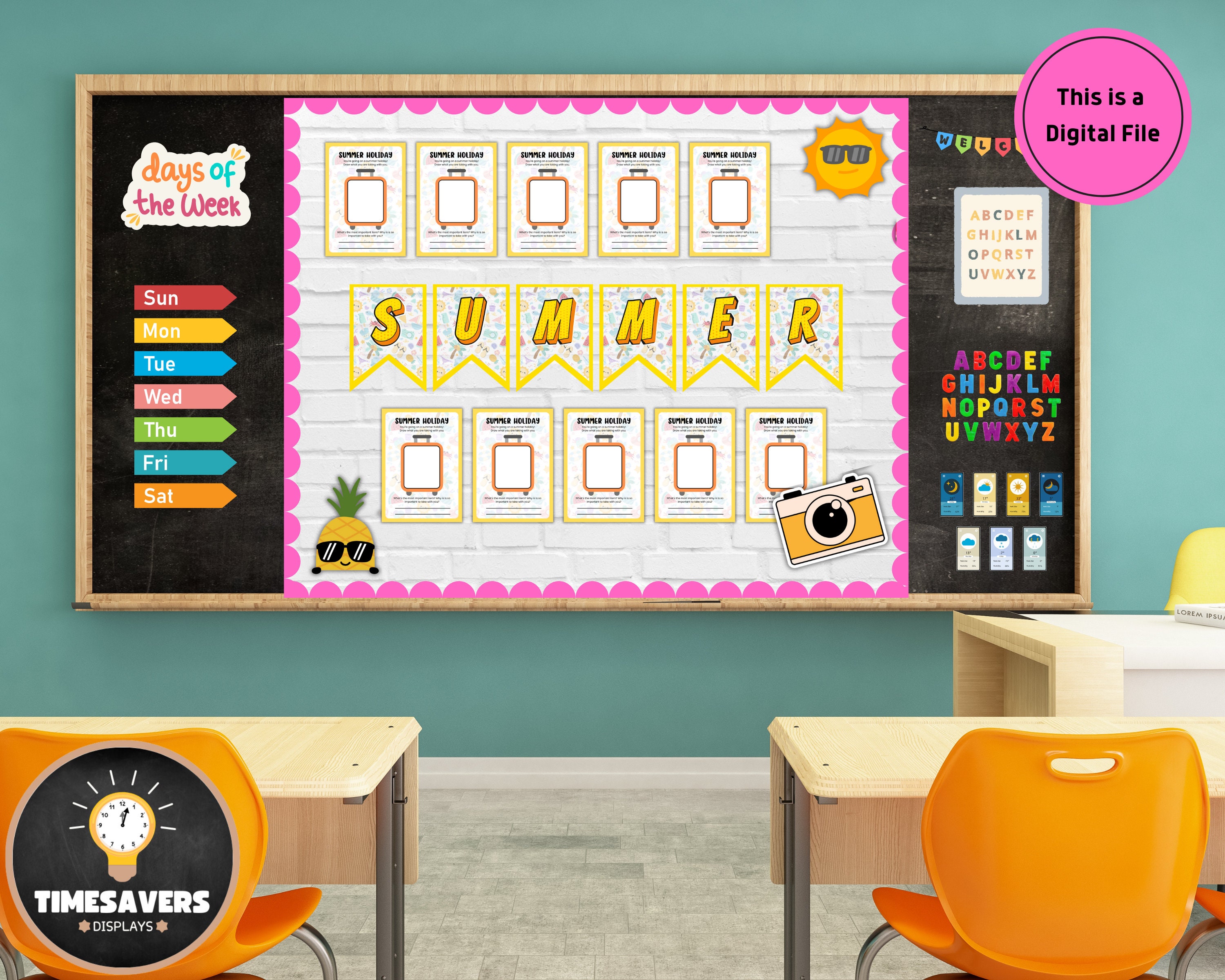 Classroom Decor Summer, Printable Classroom Displays, Printable Digital ...