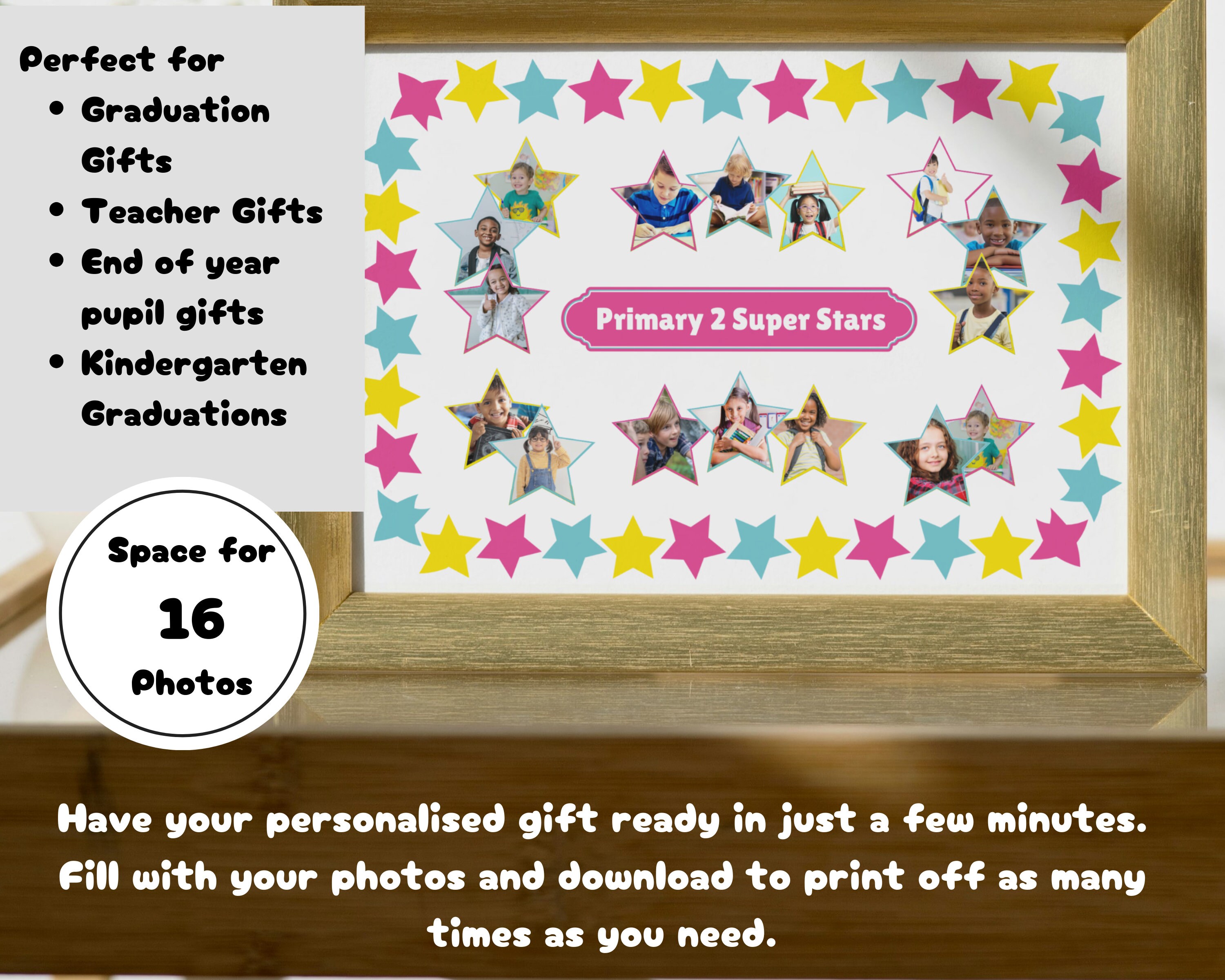 Class Composite Photo Collage Template, Canva Photo Drag and Drop ...